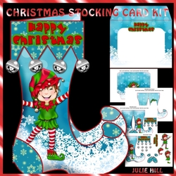 Christmas happy elf stocking card kit - Photo by Pam Stubley
