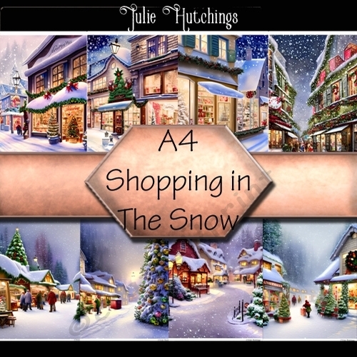 A4 Backgrounds Shopping In the snow - CUP1189380_1483 | Craftsuprint