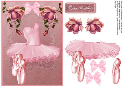 Pretty Pink Ballet Card Front - CUP329407_1483 | Craftsuprint