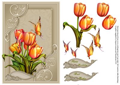 Tulips in a Frame Card Front - CUP331817_1483 | Craftsuprint