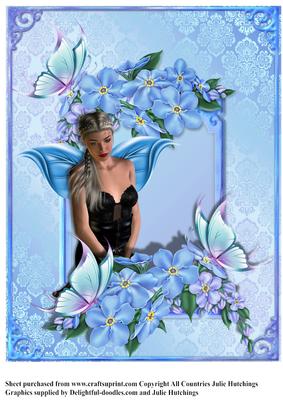 Thinking Fairy Sitting with Forget-me-nots - CUP337556_1483 | Craftsuprint