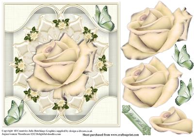 The Milky Rose Card Topper - CUP348111_1483 | Craftsuprint
