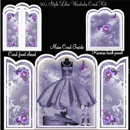 1950's Lilac Wardrobe Card Kit - CUP441255_1483 | Craftsuprint