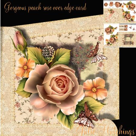 Peach Roses Over the Edge Card - CUP478407_1483 | Craftsuprint