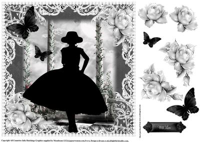 1950's Lady Black and White Topper - CUP514408_1483 | Craftsuprint