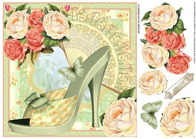 The Green Rose Shoes Topper 8x8 - CUP620532_1483 | Craftsuprint