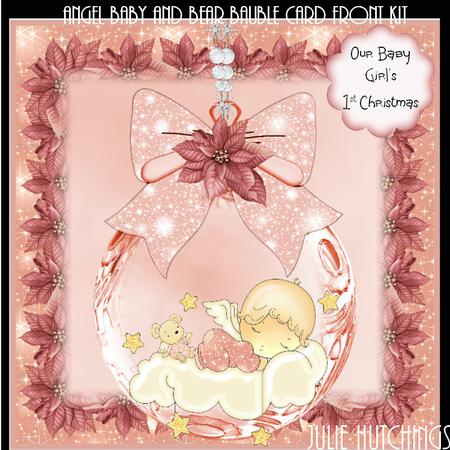 Baby and Bear Angel Bauble Card Front Kit - CUP627930_1483 | Craftsuprint