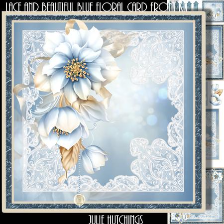 Beautiful Lace and Blue Card Front Kit - CUP658958_1483 | Craftsuprint