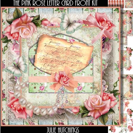 The Pink Rose Letter Card Front Kit - CUP659703_1483 | Craftsuprint
