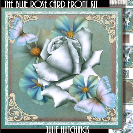 Beautiful Blue Rose Card Front Kit - CUP660767_1483 | Craftsuprint