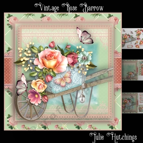 Vintage Rose Barrow Card Front Kit - CUP780559_1483 | Craftsuprint