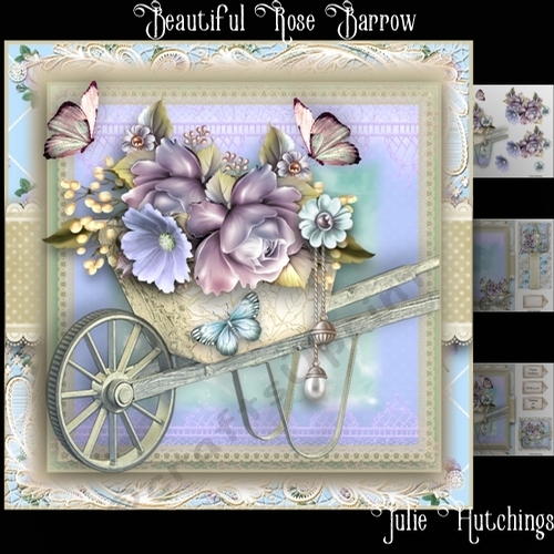 Beautiful Rose Barrow Card Front Kit - CUP787344_1483 | Craftsuprint