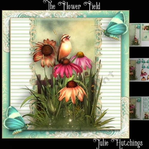 The Flower Field Card Front Kit - CUP789293_1483 | Craftsuprint