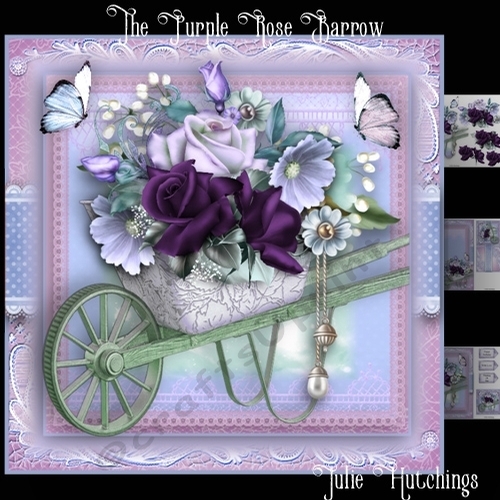The Purple Rose Barrow Card Front Kit - CUP796075_1483 | Craftsuprint