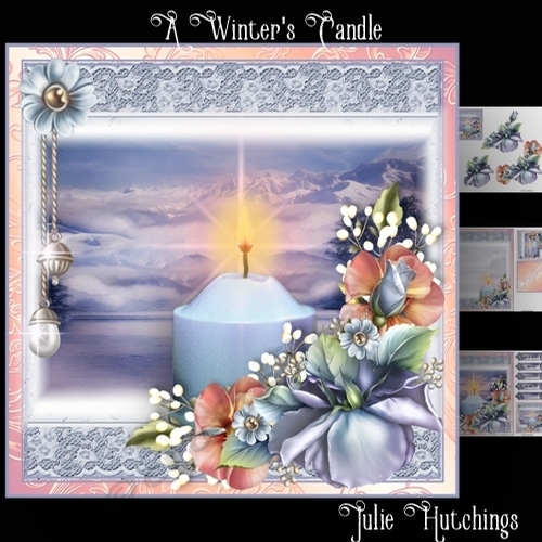 A Winters Candle Card Front Kit - CUP820849_1483 | Craftsuprint