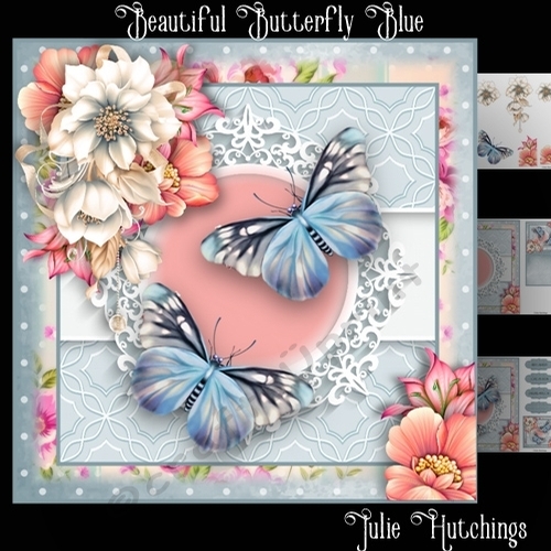 Beautiful Butterfly Blue Card Front Kit - CUP852343_1483 | Craftsuprint
