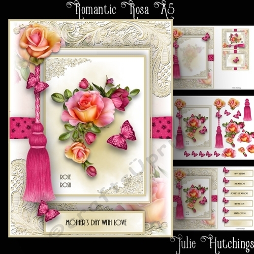 Romantic Rosa Card Front Kit A5 - CUP855924_1483 | Craftsuprint