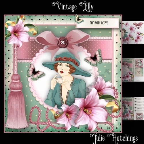 Vintage Lilly Card Front Kit - CUP858917_1483 | Craftsuprint