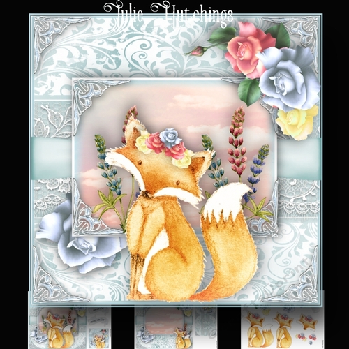 A Cute Fox Card Kit - CUP885367_1483 | Craftsuprint