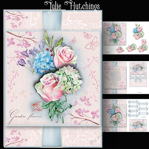A5 Garden Flowers Roses And Hydrangea Kit - CUP926097_1483 | Craftsuprint