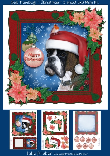 Bah Humbug Christmas ~ 3 Sheets 8x8 Mini Kit with Decoupage - CUP911971 ...