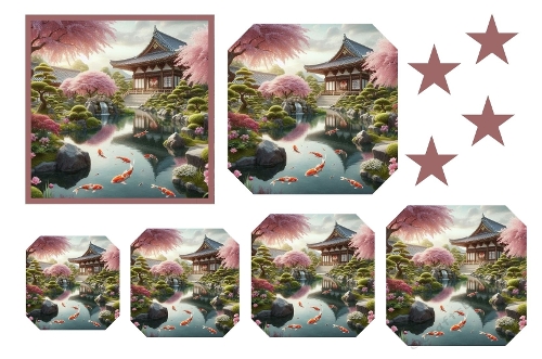 Oriental with Koi Carp Pyramids. - CUP1372364_45928 | Craftsuprint