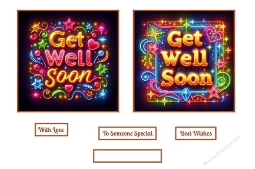 Neon Get Well Soon Toppers. - CUP1379913_45928 | Craftsuprint