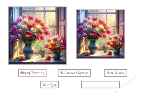 Tulips In A Vase Toppers. - CUP1381318_45928 | Craftsuprint