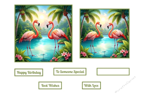 Flamingos In Paradise Toppers. - CUP1385408_45928 | Craftsuprint