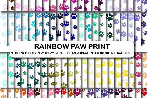 Paw prints digital papers, Paw prints digital scrapbook papers ...
