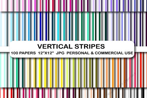 100 Stripes Digital Paper, Vertical Lines Digital Paper pack ...