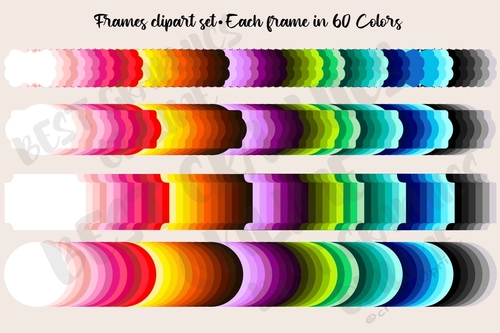 Frames Clipart Set Labels clipart Colorful frames label clipart ...