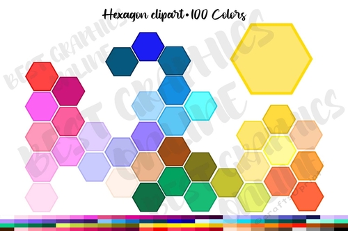 100 Tinted hexagon clipart set, Geometric Shape Clip Art - CUP1066529 ...