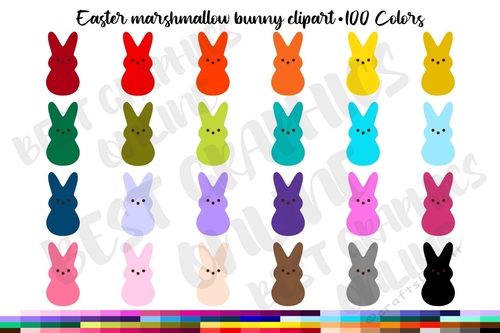 100 Easter candy clipart, marshmallow bunny clipart - CUP1066546_109528 ...