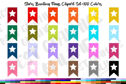 Stars Bunting Flags Banners Clipart - CUP1131431_109528 | Craftsuprint