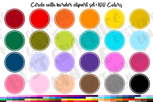Circle with border planner sticker clipart set Circles image ...