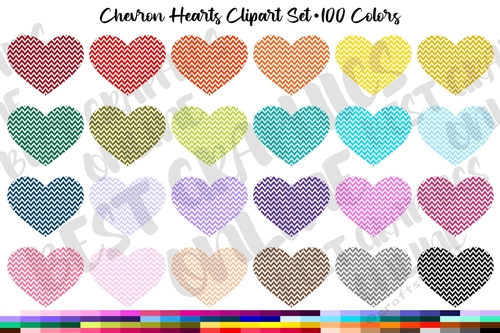 100 Chevron hearts clipart Valentines day heart image - CUP1145763 ...