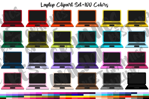 Computer clipart, Laptop Printable Planner Sticker Clipart - CUP1150068 ...
