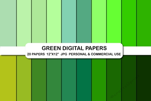 Green Shades Digital Papers Background, Green paper set - CUP1165140 ...