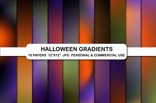 Halloween Gradients Clipart, Orange Green Purple Black Halloween ...