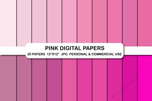 Pink Shades Digital Papers Background, Pink Fuchsia papers - CUP1176526 ...