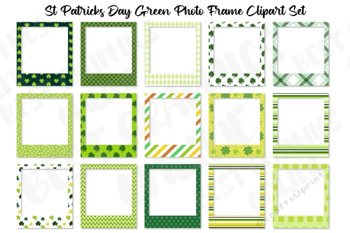 St Patricks Day Green Digital Photo Picture Photo Frame Set ...