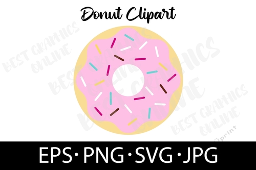 Donut sprinkles EPS SVG PNG JPG FILE Donut Vector Graphic - CUP1201848 ...