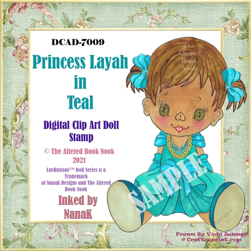 DCAD-7009 Princess Layah in Teal Digital Clipart Doll, Paper Doll ...