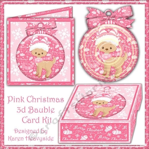 Pink Christmas Bauble Card and Box Set - CUP1004695_45357 | Craftsuprint