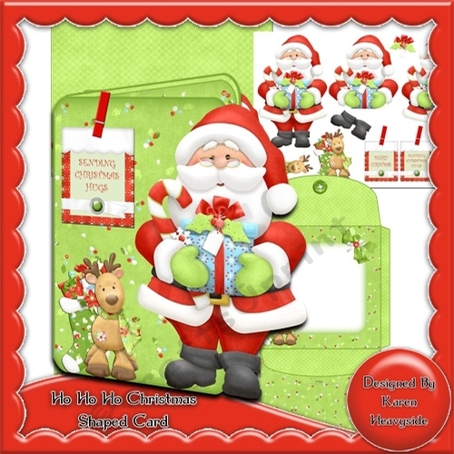 Hohoho Christmas Santa Shaped Card - CUP1006849_45357 | Craftsuprint