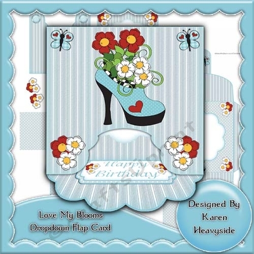 Love My Blooms Drop Down Flap Card - CUP1007976_45357 | Craftsuprint