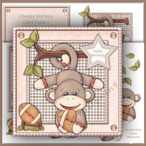 Cheeky Monkey 1 Card Front - CUP1008000_45357 | Craftsuprint