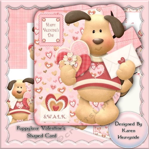 Puppylove Shaped Valentine Card - CUP1016215_45357 | Craftsuprint