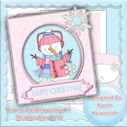 Brrr its cold snowman 1 shadow box card - CUP1017174_45357 | Craftsuprint